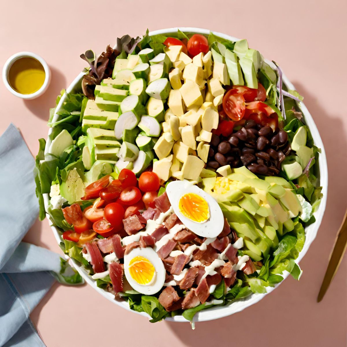 Aussie Cobb Salad (Tasty Chicken & Bacon Mix) - The Fresh Man cook