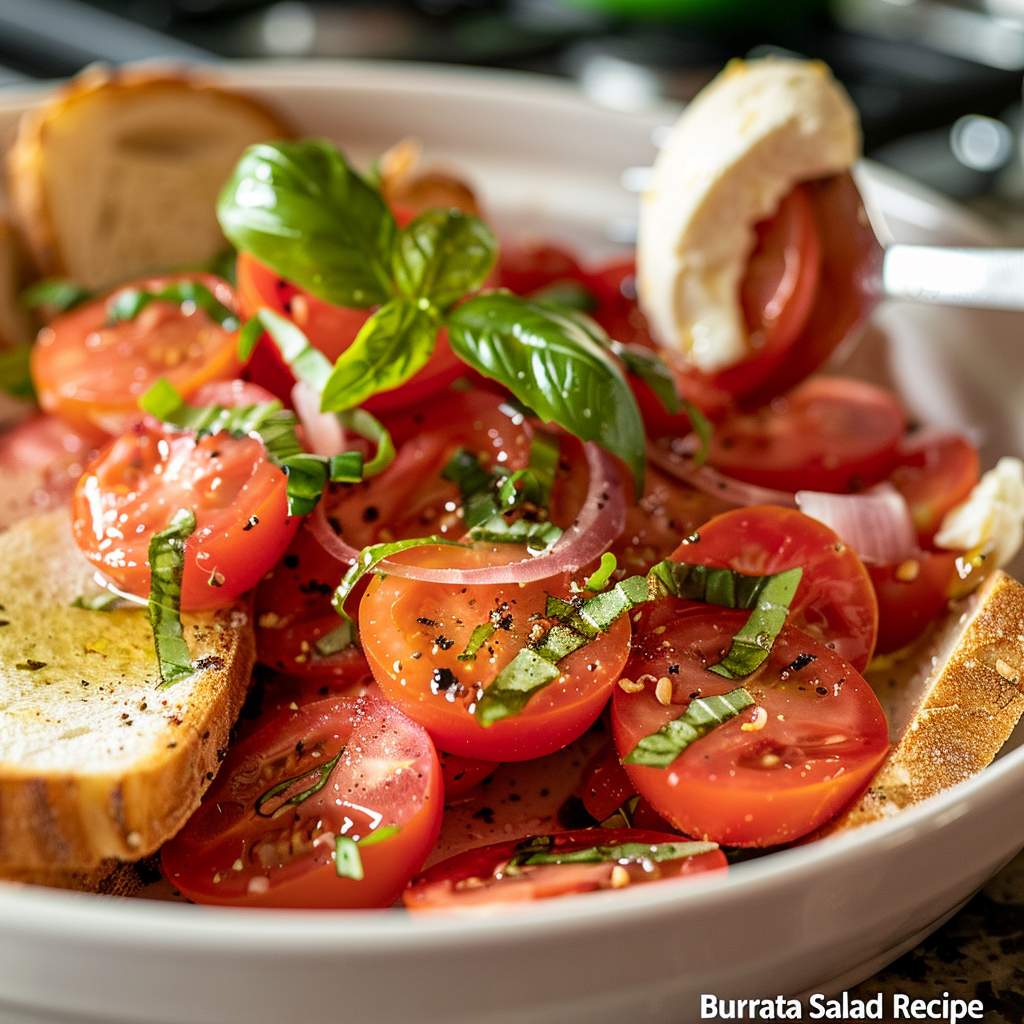 Tomato Burrata Salad Recipe "Zesty & Nutty Delight" - The Fresh Man cook