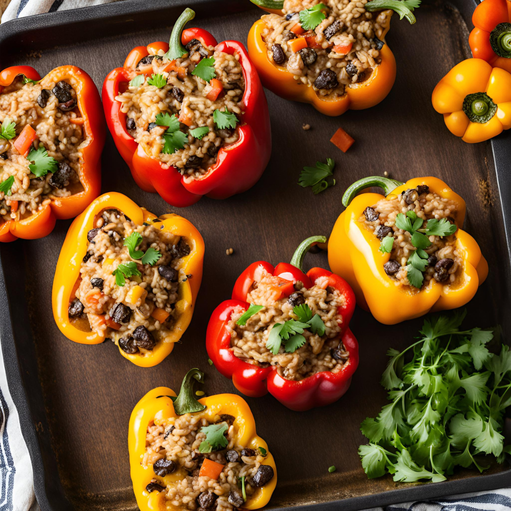 Dirty Rice Stuffed Peppers: Savory Southern Peppers! - The Fresh Man cook