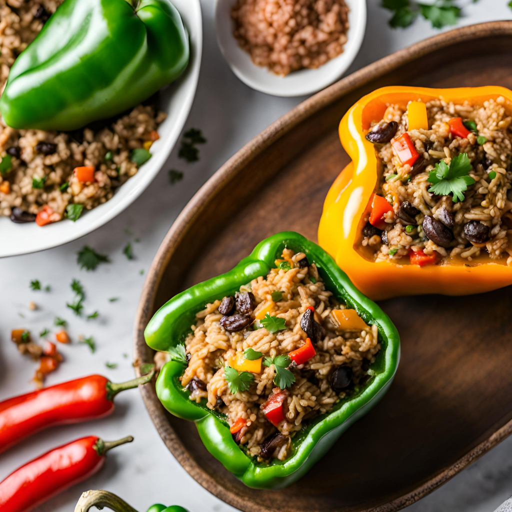 Dirty Rice Stuffed Peppers: Savory Southern Peppers! - The Fresh Man cook